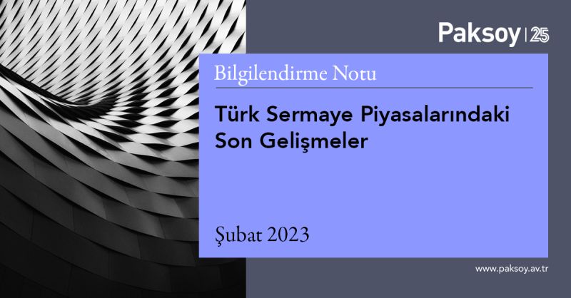 Türk Sermaye Piyasalarındaki Son Gelişmeler - 2023 | Paksoy